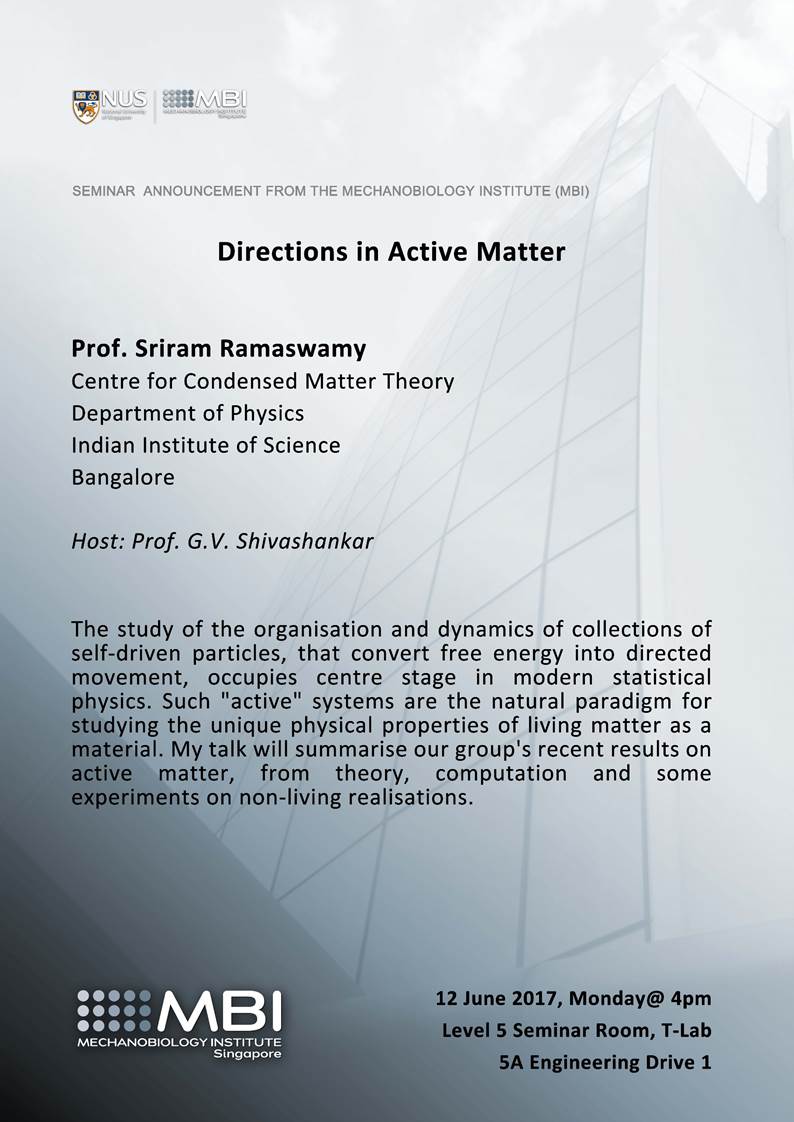 Directions in active matter by Sriram Ramaswamy - Mechanobiology ...