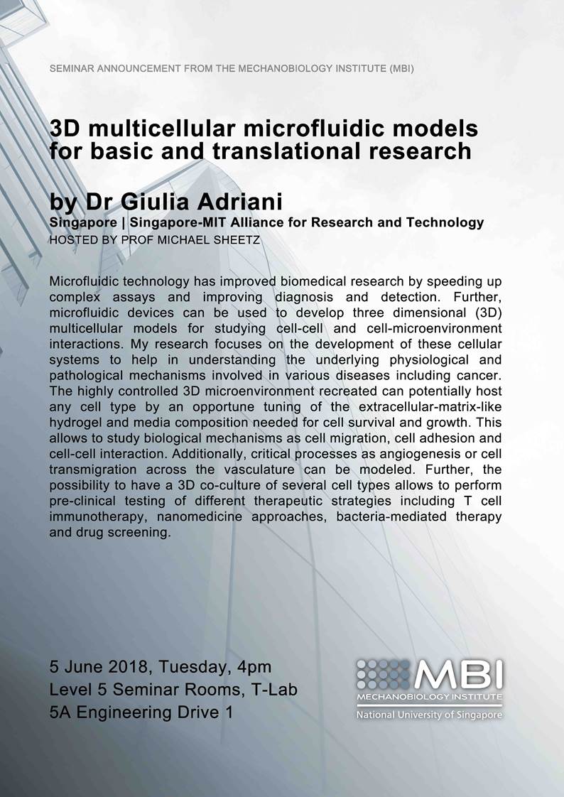 MBIw: 3D multicellular microfluidic models for basic and translational research by Dr Giulia ...