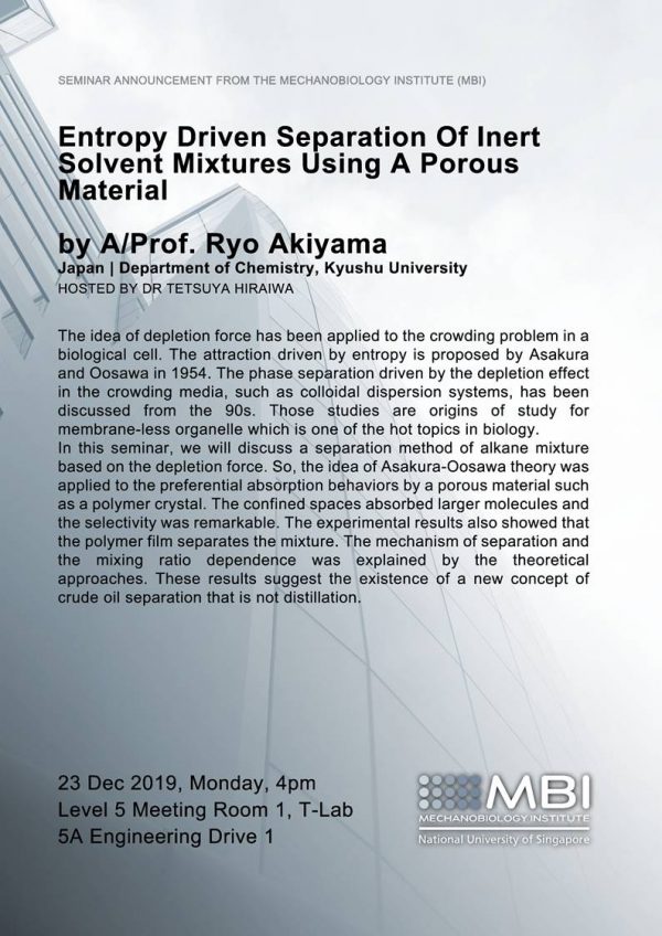 Entropy Driven Separation Of Inert Solvent Mixtures Using A Porous ...